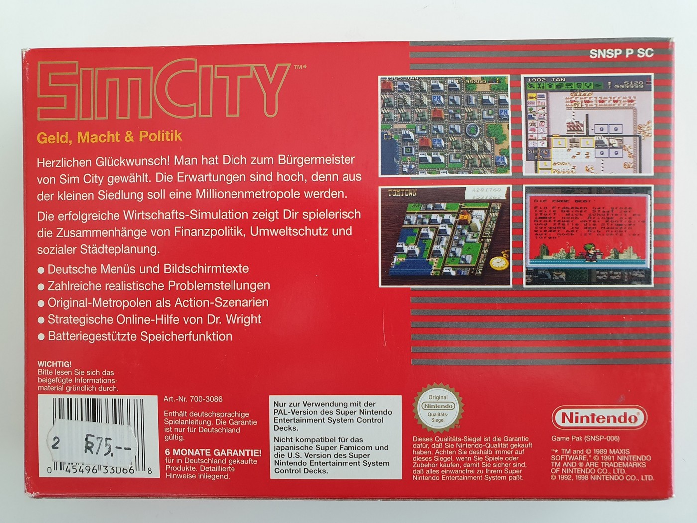 Acheter / Kaufen Snes Sim City Classic Serie